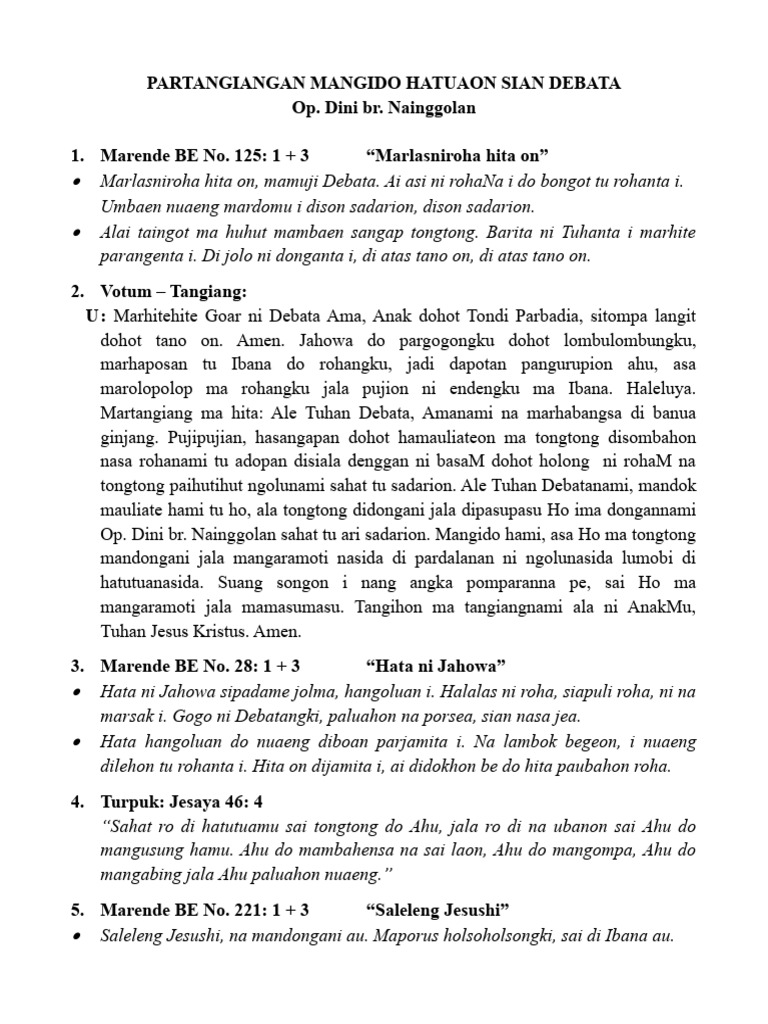 Partangiangan Mangido Hatuaon Sian Debata | PDF | Pengembangan Diri | Agama & Spiritualitas
