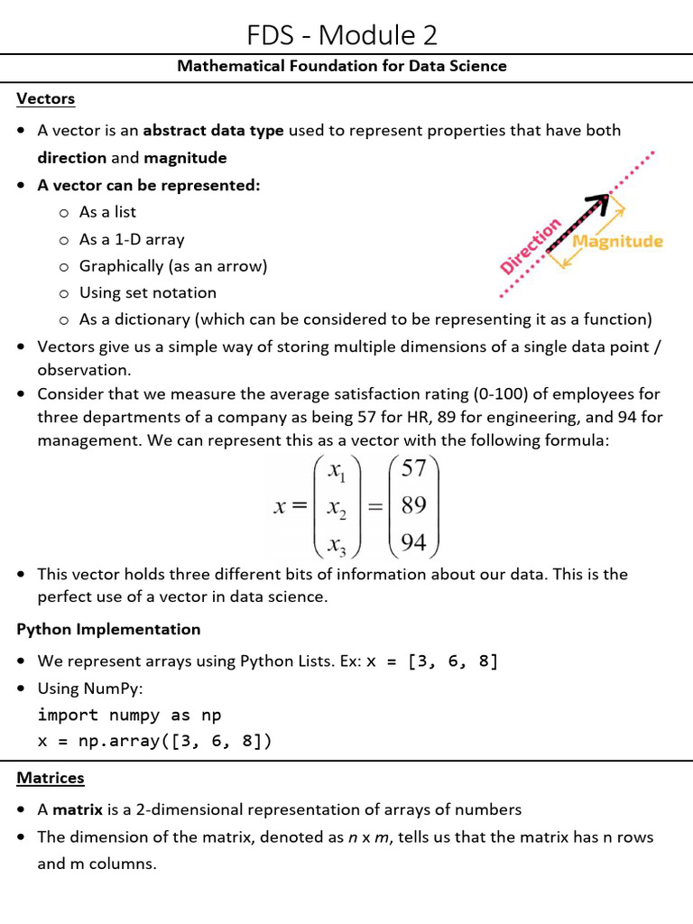 M2 - FDS | PDF | Matrix (Mathematics) | Eigenvalues And Eigenvectors