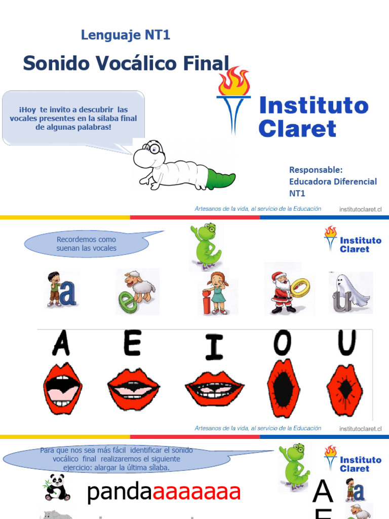 NT1 Lenguaje Verbal Sonido Vocalico Final | PDF