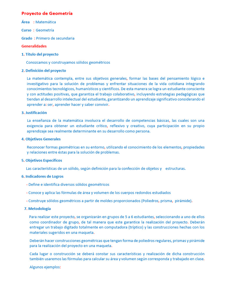 Proyecto Geo | PDF | Aprendizaje | Geometría