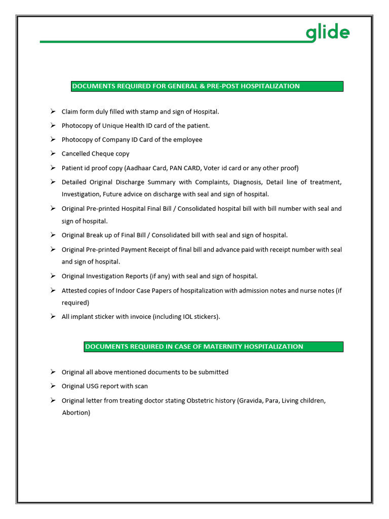 Check List for Reimbursement | PDF