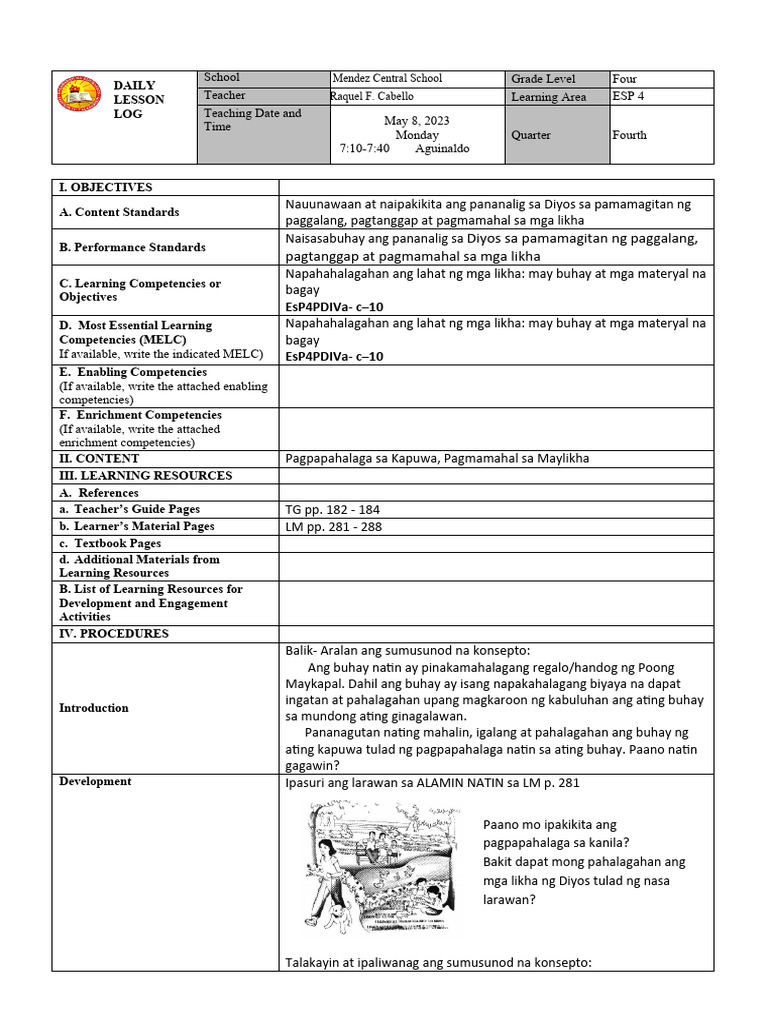ESP Week 2 Day 1 | PDF