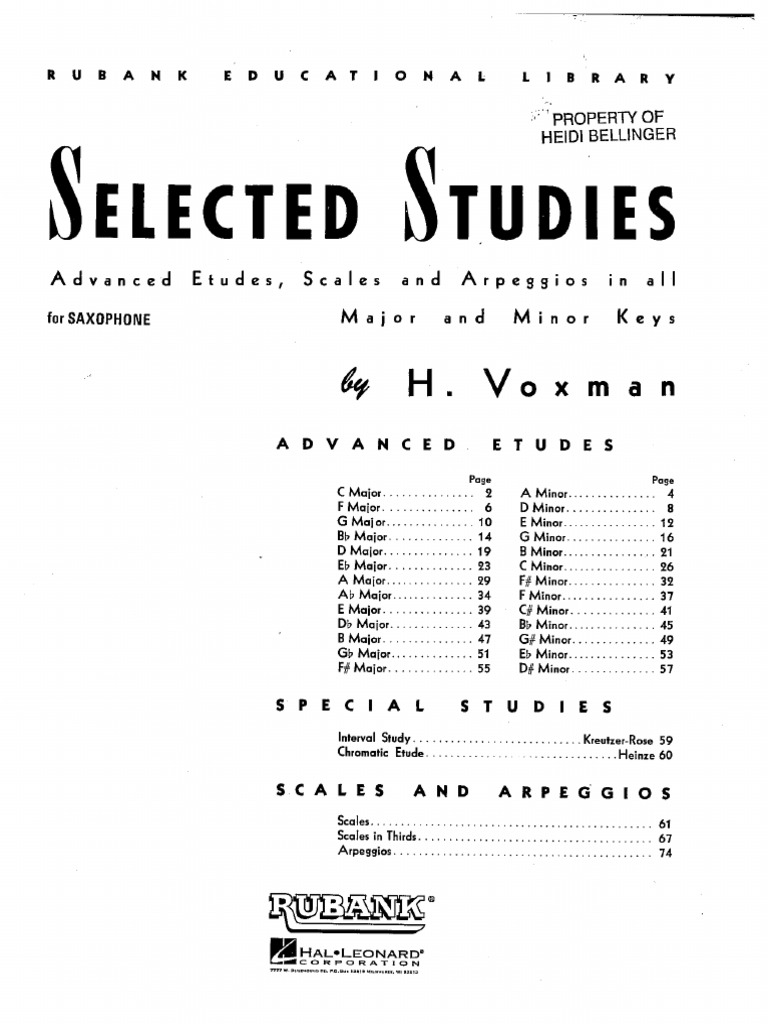 Voxman - Selected Studies | PDF