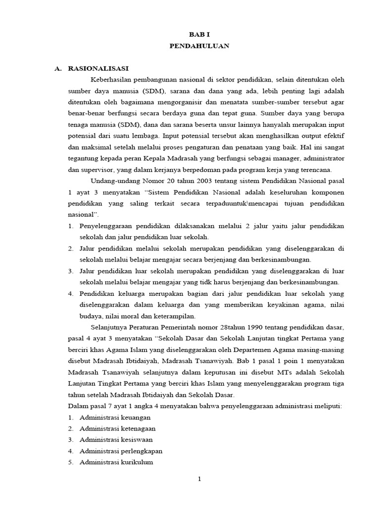 Program Kerja Kamad MTSN Pon PES Al Iman MTL | PDF