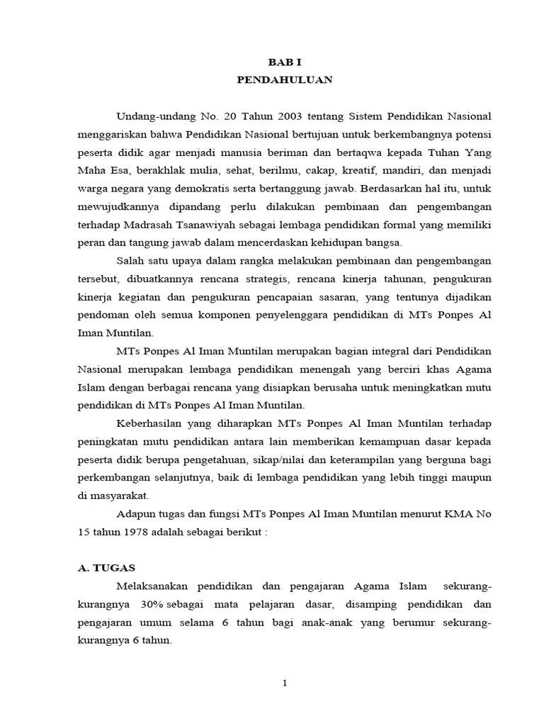 Laporan Kinerja Kepala Madrasah | PDF