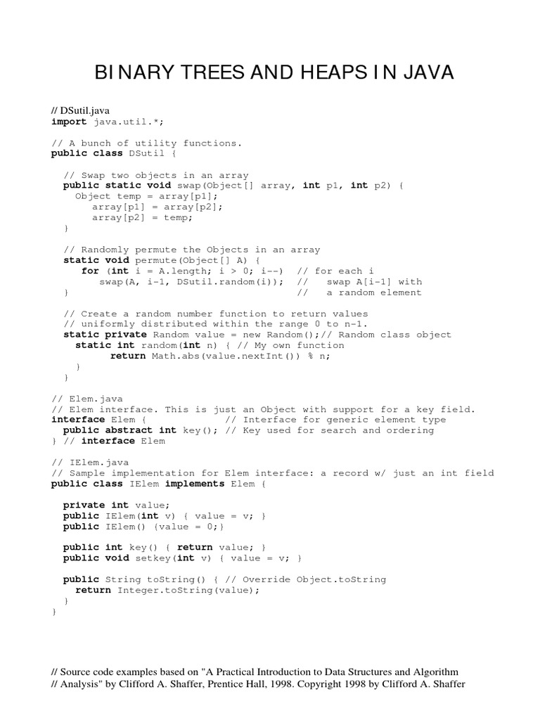 BT BST Heap Java | Download Free PDF | Algorithms And Data Structures | Theoretical Computer Science