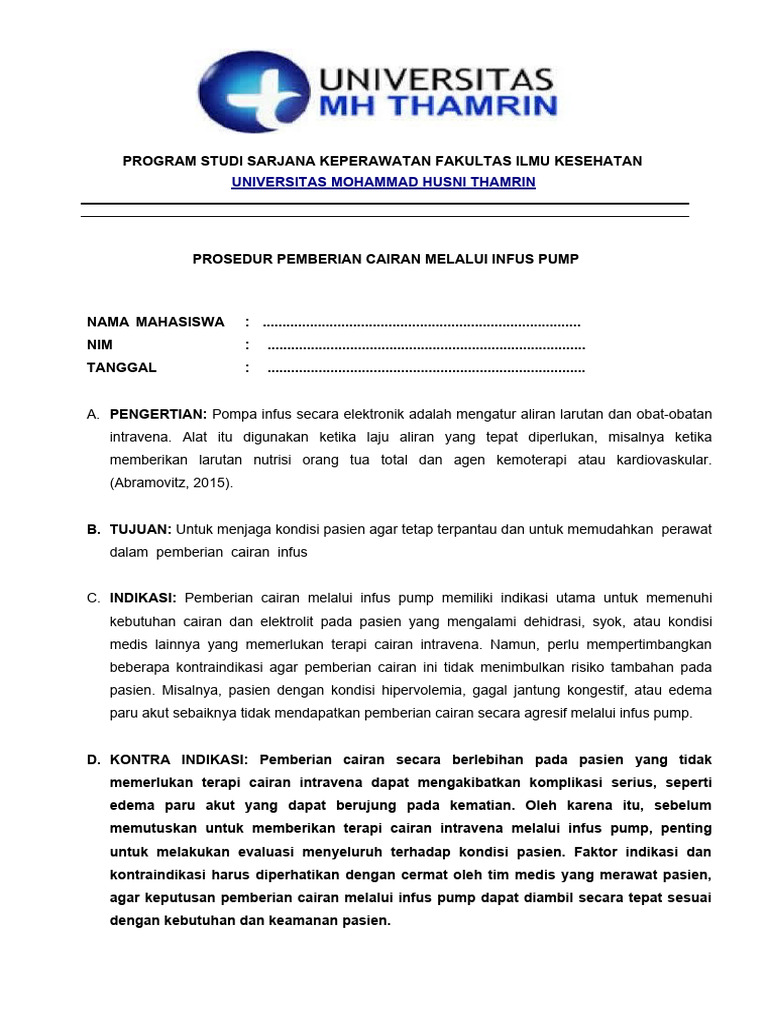 9 Sop Infus Pump) Perbaikan-1 | PDF | Kesehatan Holistik | Teknologi ...