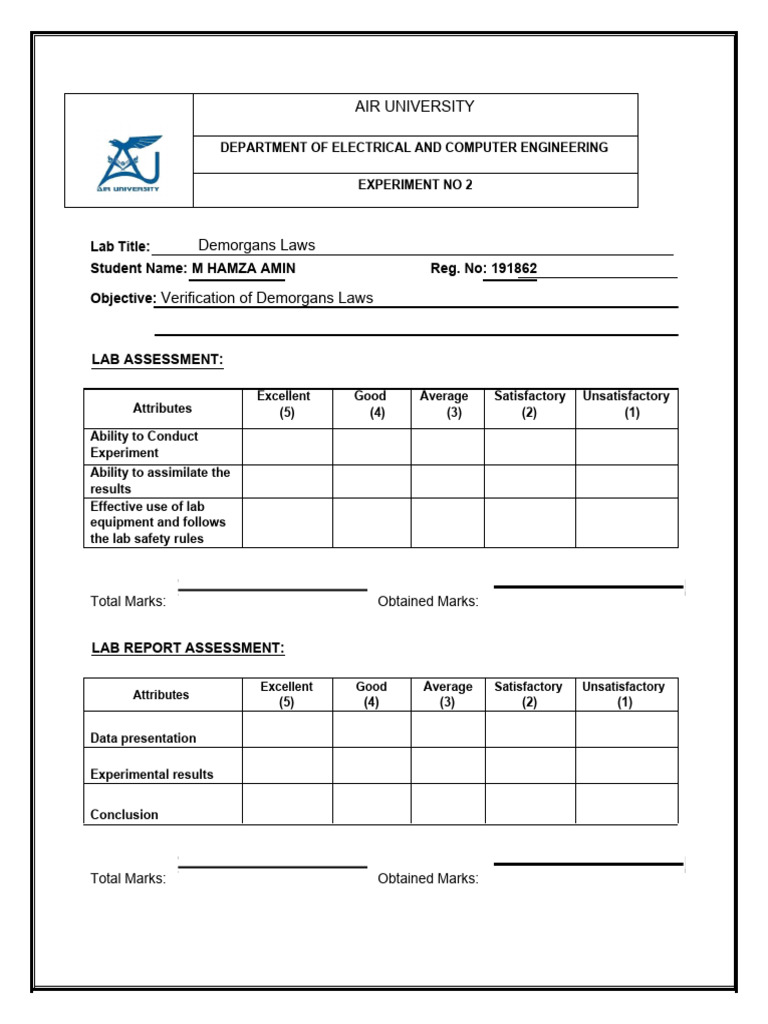 DLD Lab 2 | PDF | Digital Electronics | Computer Engineering DLD Lab 2 | PDF | Digital Electronics | Computer Engineering