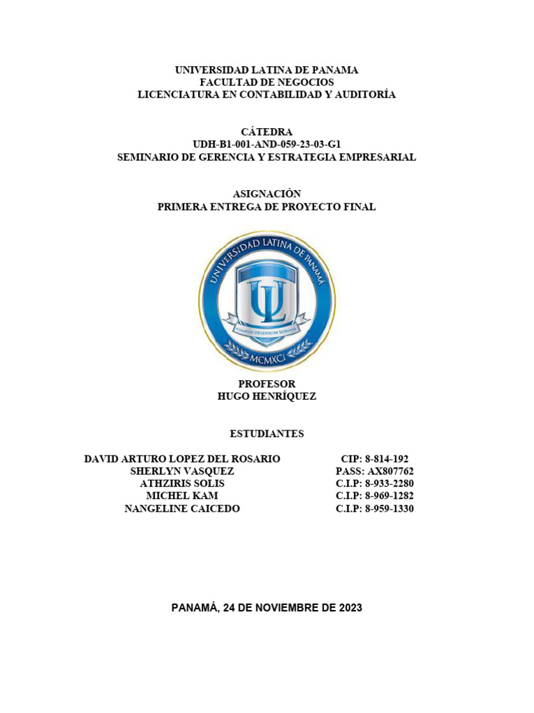 Primera Entrega de Proyecto Final - 104519 | Descargar gratis PDF | Sistema de información ...