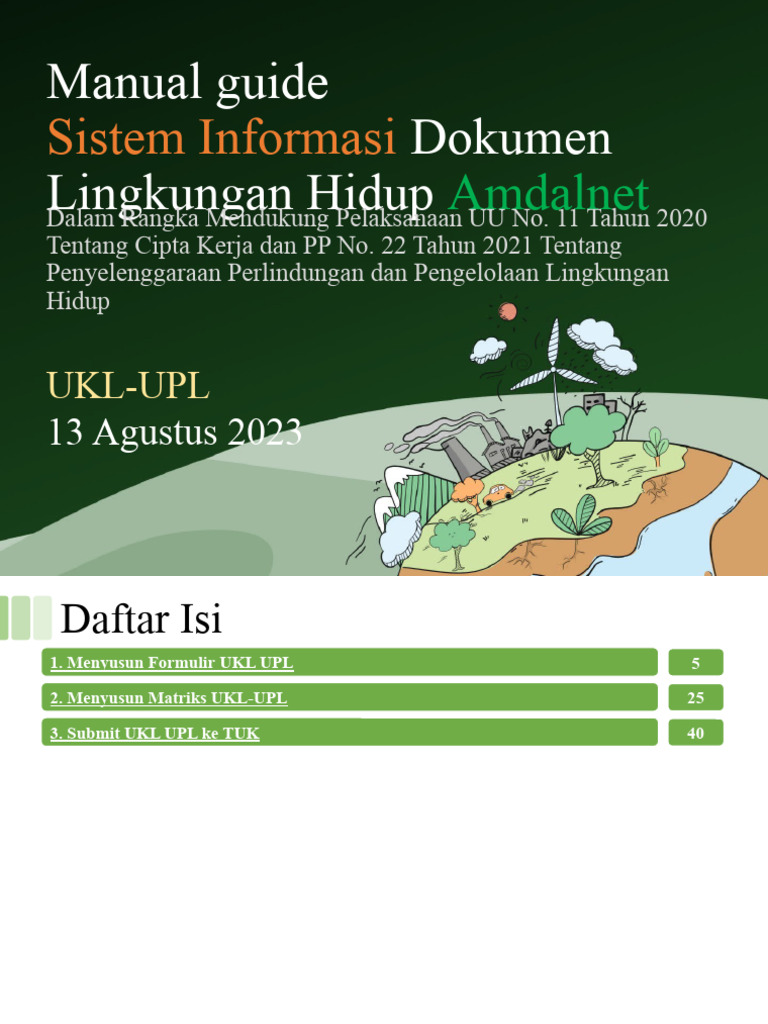 Panduan UKL UPL AMDALNET | PDF