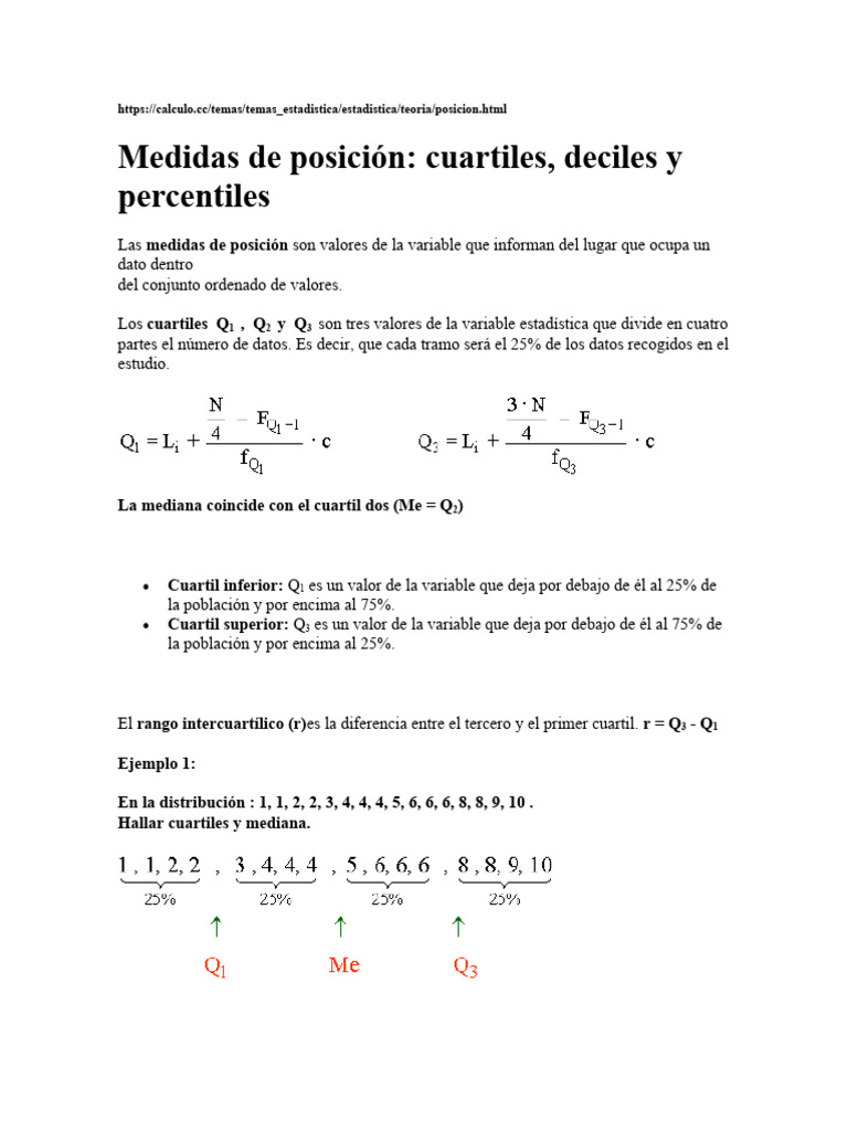 16 - Cuartiles, Deciles, Percentiles | PDF