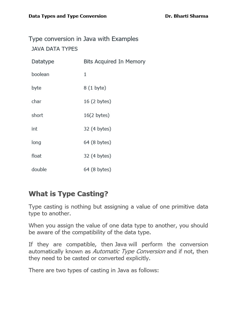 Typecatsing Datatypes Pdf Data Type Integer Computer Science