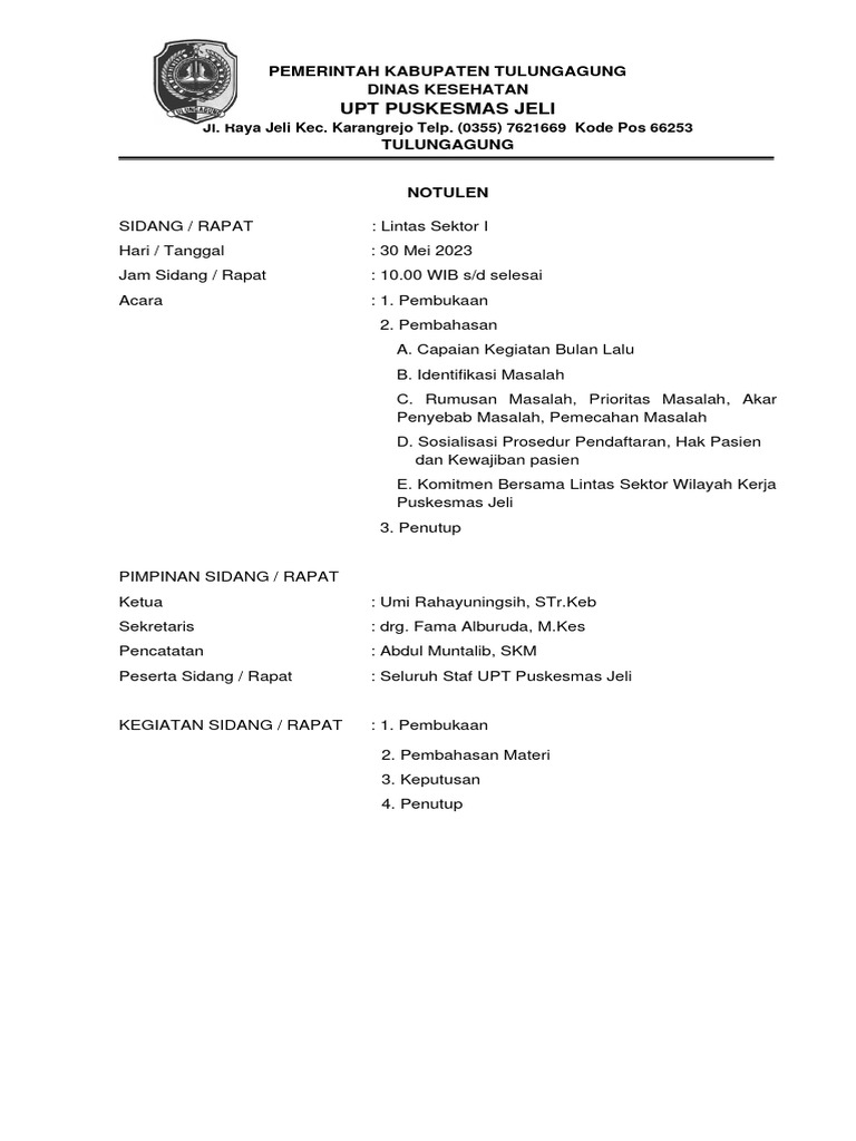 NOTULEN LINSEK 1 MEI 2023 Edit | PDF