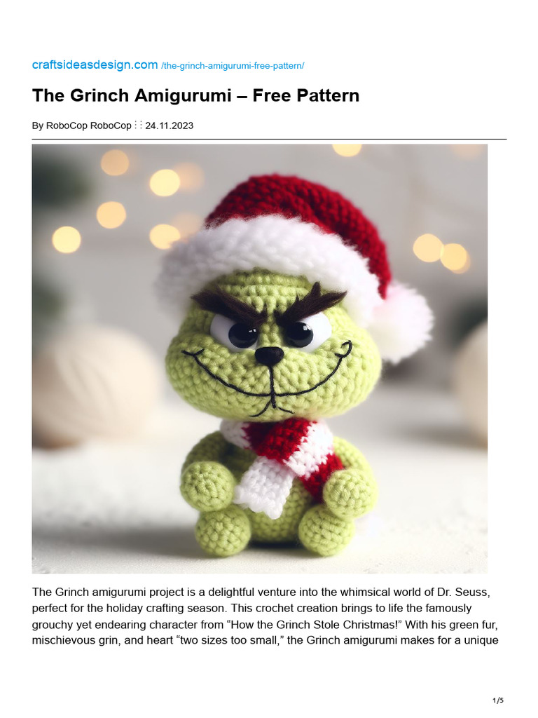 The Grinch | PDF | Crochet | Embroidery