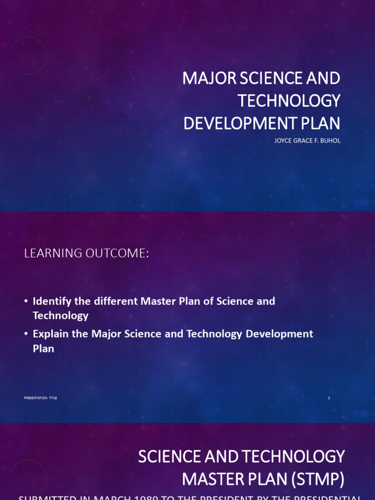Major Science and Technology Development Plan: Joyce Grace F. Buhol | PDF