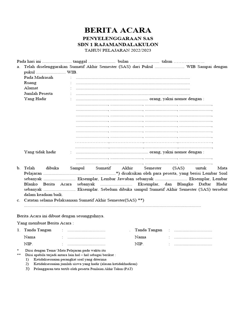 Berita Acara Pat | PDF