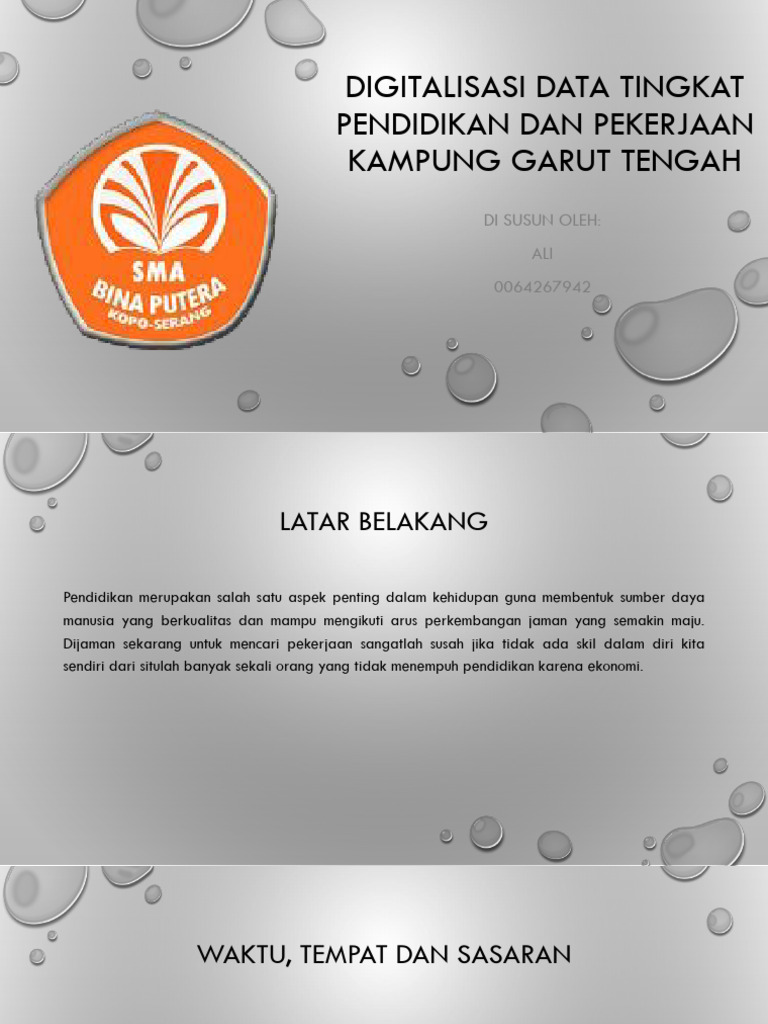 DIGITALISASI DATA TINGKAT PENDIDIKAN DAN PEKERJAAN - Ali | PDF