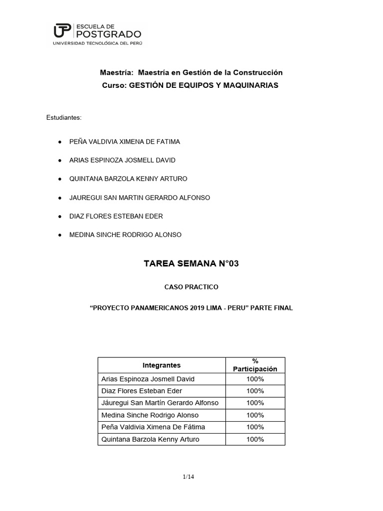 Tarea #3 Gestion de Equipos y Maquinarias | PDF Tarea #3 Gestion de Equipos y Maquinarias | PDF