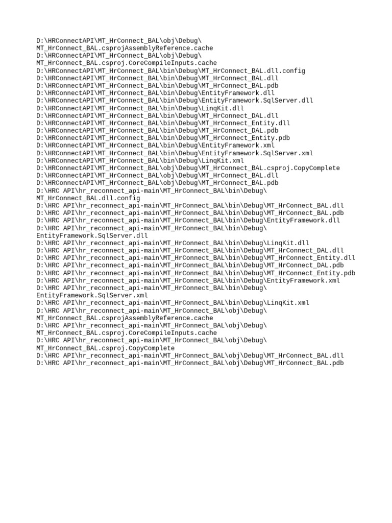 MT HrConnect BAL - csproj.FileListAbsolute | PDF | Computing | Software Development