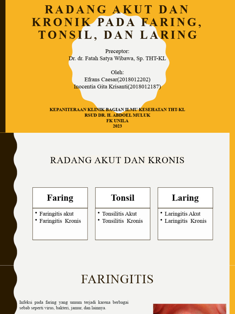MATDAS 11-Radang Akut Dan Kronik Faring, Tonsil, Laring | PDF