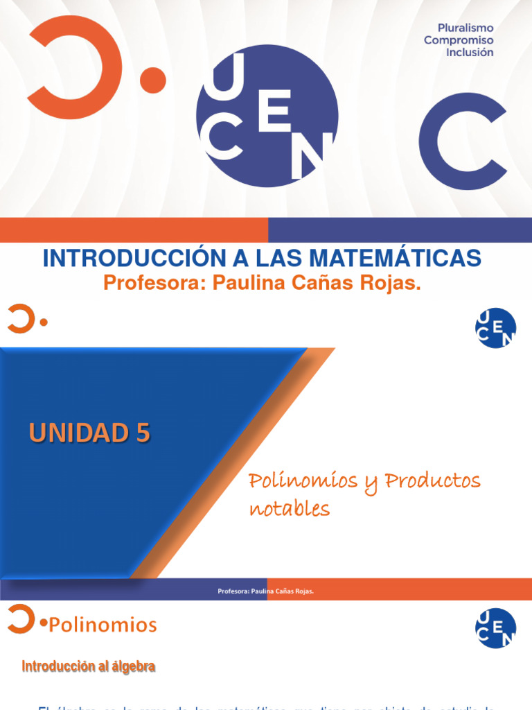 Clase 11 Introducción Matemáticas Isem2023 | PDF | Álgebra | Polinomio