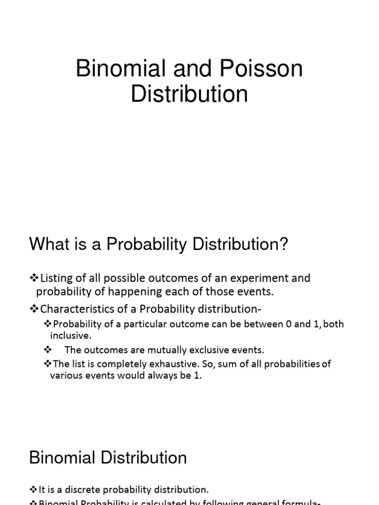 Probability Distributions Guide | PDF | Poisson Distribution | Teaching ...