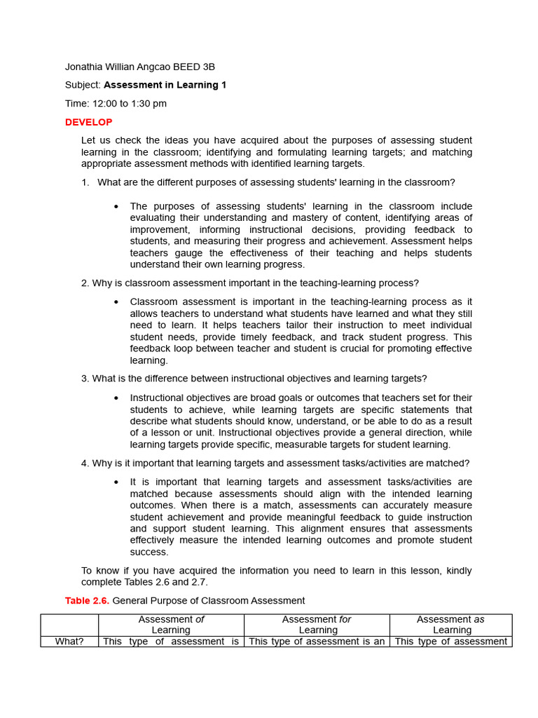 Prof Ed 7 Lesson 2 | PDF | Educational Assessment | Learning