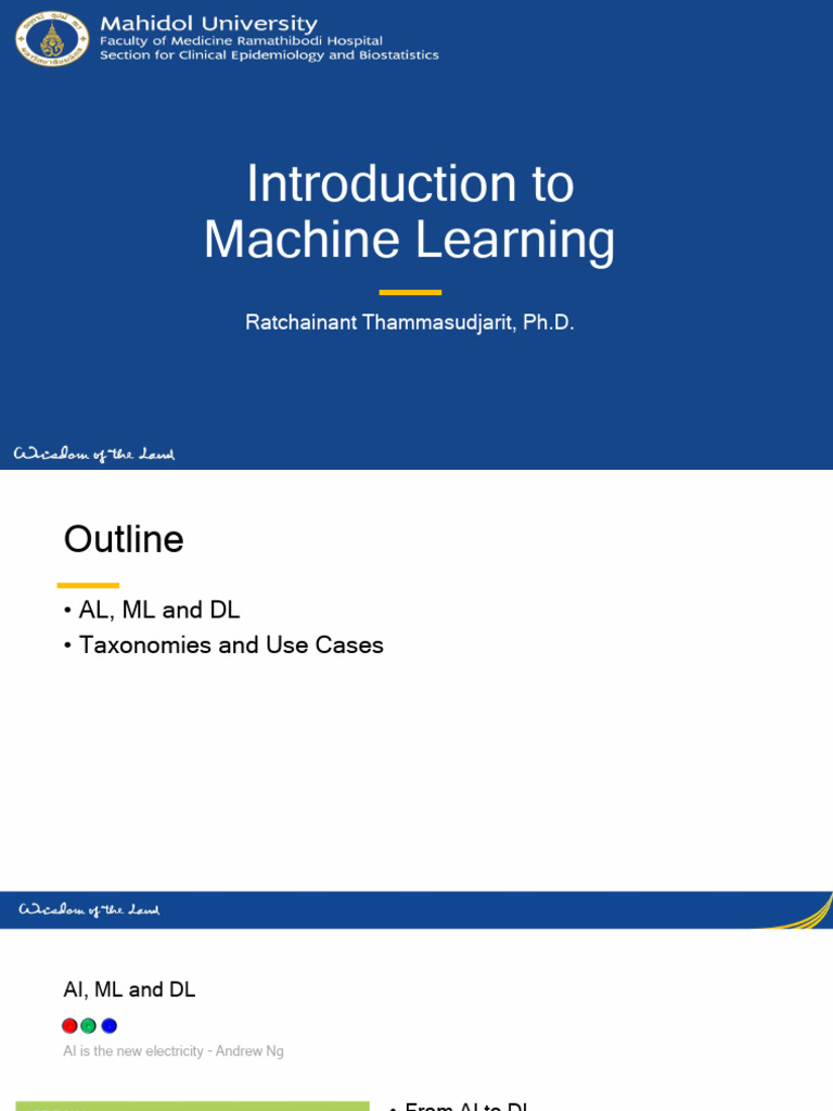 Introduction To Machine Learning and Big Data Management | PDF | Machine Learning | Applied ...