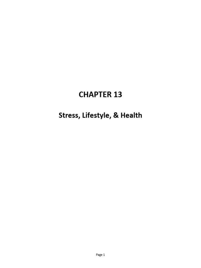 Psy 1 Notes CH 13 Stress, Lifestyle, & Health S23 | PDF | Stress ...