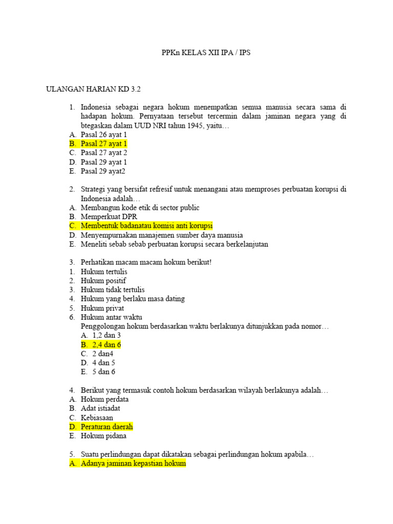 PPKN KELAS XII IPA | PDF