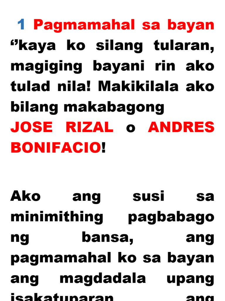 1 Pagmamahal Sa Bayan | PDF