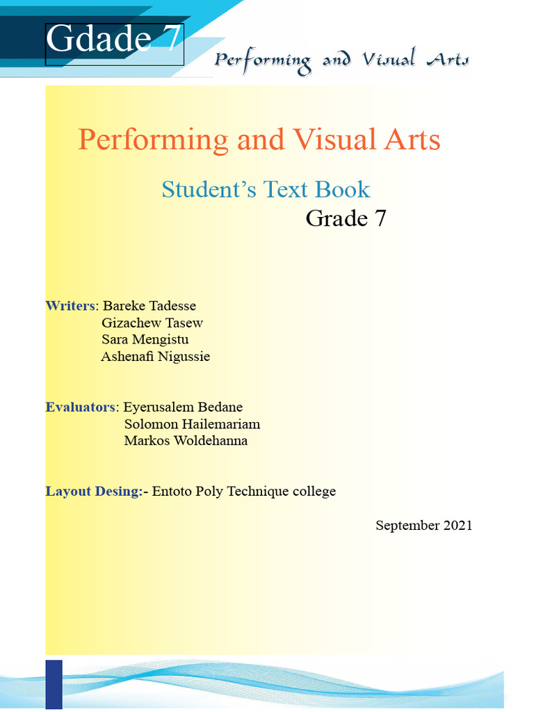Grade 7 Performing Arts Curriculum Guide | PDF | Ethiopia | Dances