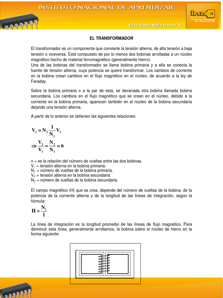 El Transformador | PDF | Inductor | Transformador