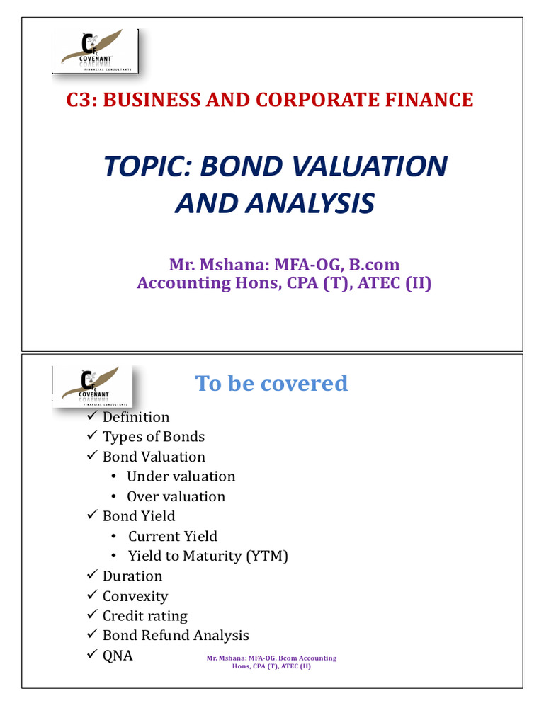 Bond Analysis and Valuation Notes Handout | PDF | Bond Duration | Bonds ...