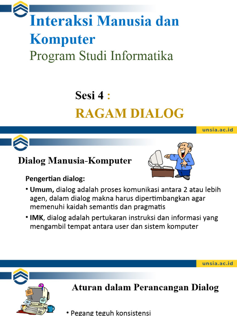 PPT IMK - Sesi 4 - Ragam Dialog | PDF