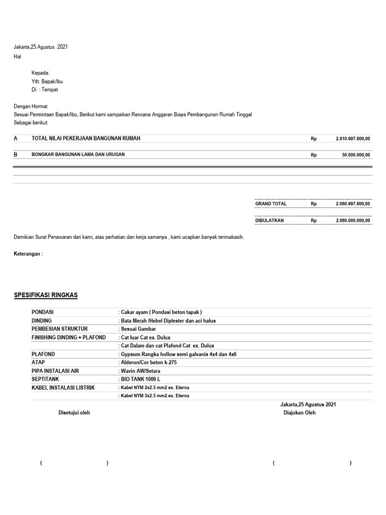 RAB Kemang Utara VII - Pak Sony | PDF