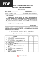 PDF Academic Performance Questionnaire | PDF