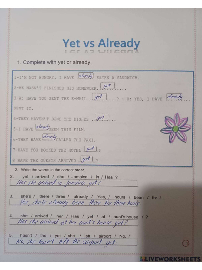 YET VS ALREADY | PDF