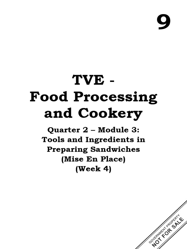 TVE COOKERY-9 Q2 MODULE-3 WEEK-4 PASSED-no-key | PDF | Sandwich | Breads