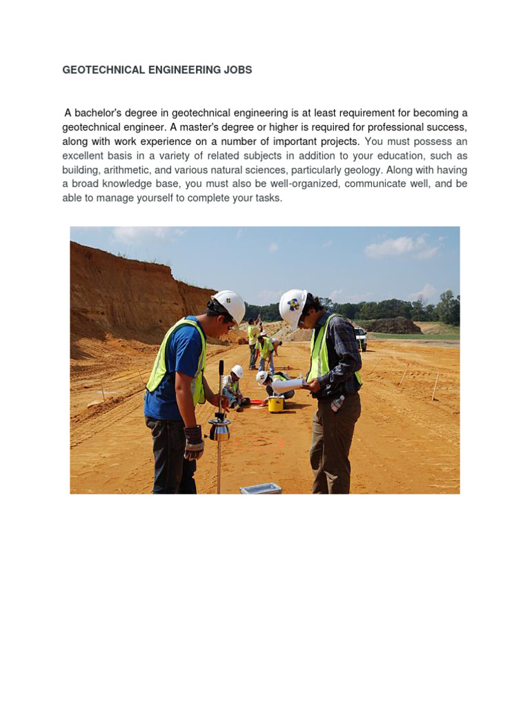 Geotechnical Engineering Jobs | PDF