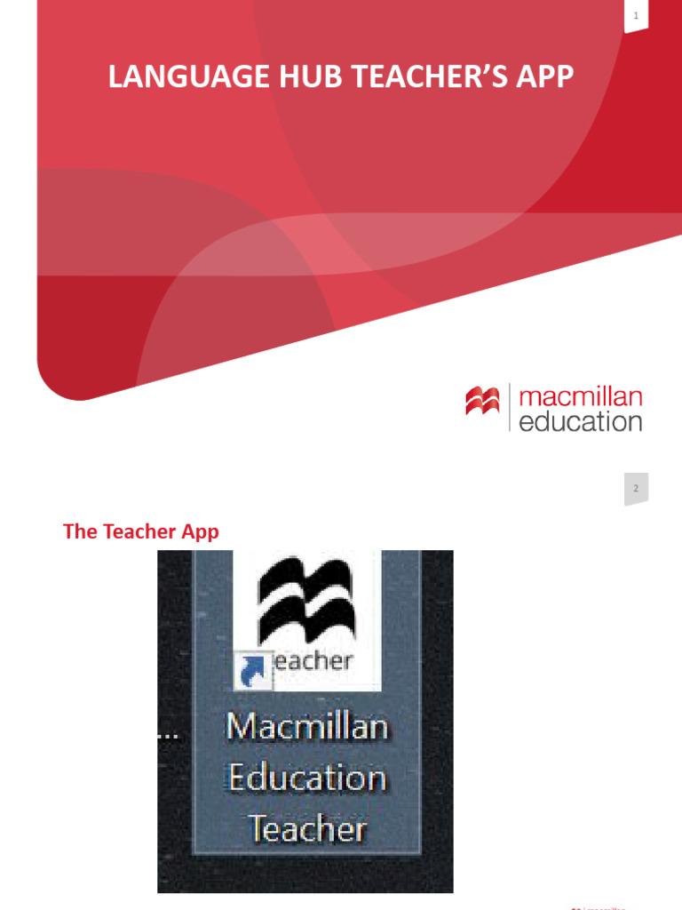 Macmillan Language Hub Teacher App Guide | PDF