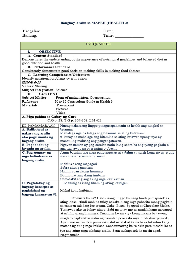 DLP Cot Mapeh 3 | PDF