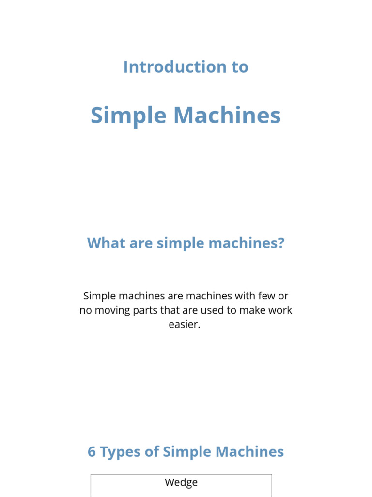 Simple Machines | PDF | Machines | Lever