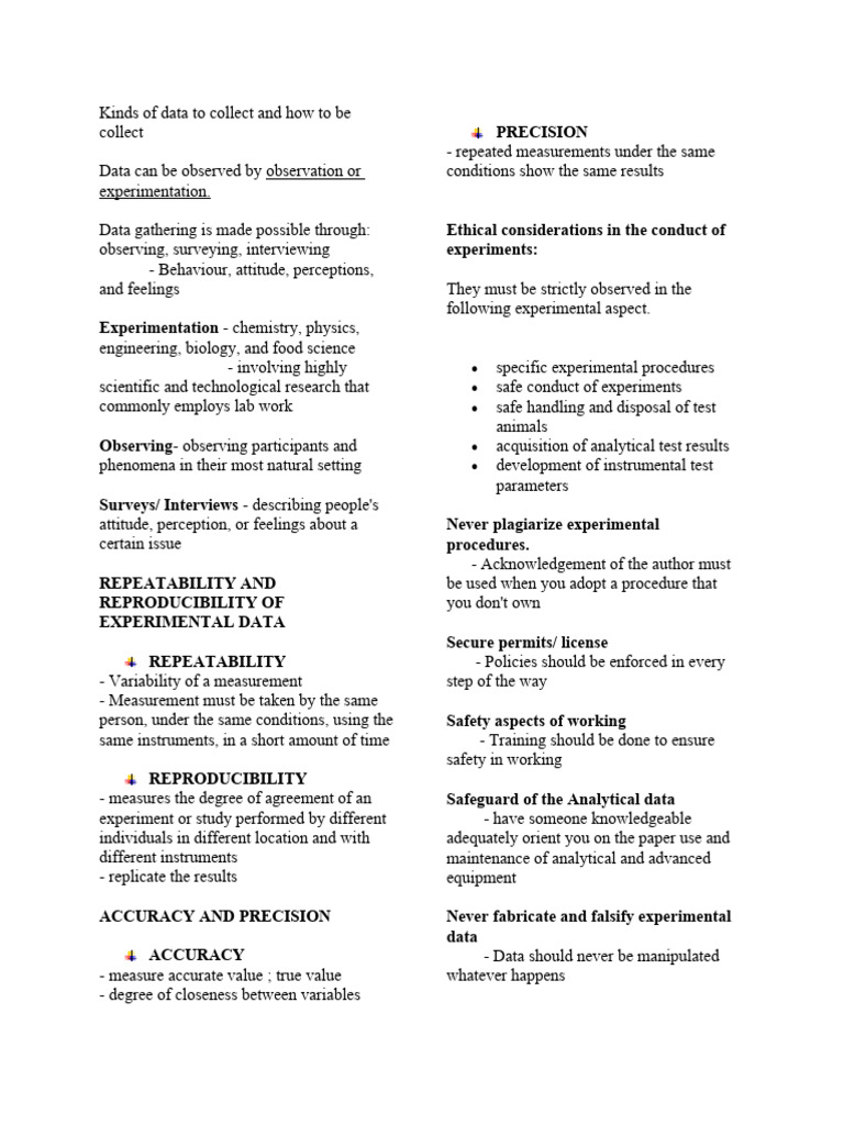 Data Collection (Notes On III) | PDF | Experiment | Accuracy And Precision Data Collection (Notes On III) | PDF | Experiment | Accuracy And Precision