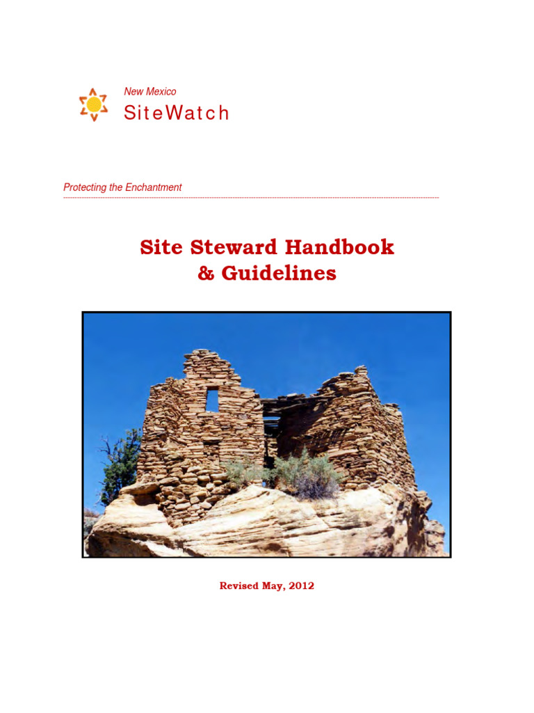 NM SiteWatch Steward Handbook | PDF | Archaeology | Volunteering