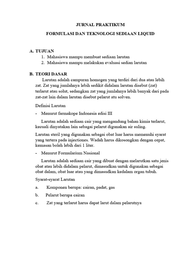 JURNAL PRAKTIKUM New Larutan | PDF
