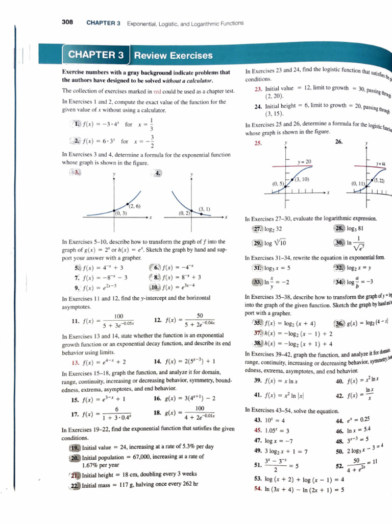 Ch. 3 Review Exercises P. 308 | PDF