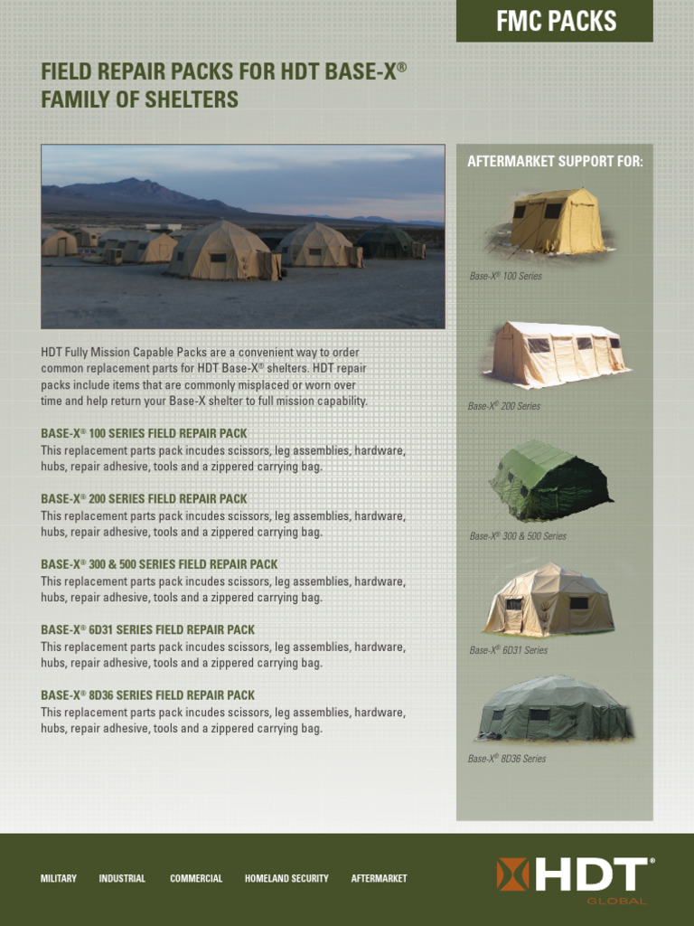 HDT Base X Shelter Repair Packs AM FMC Packs 01 | PDF | Screw | Equipment
