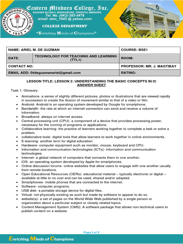 Module 1 Lesson 2 - Understanding The Basic Concepts in Ic | PDF