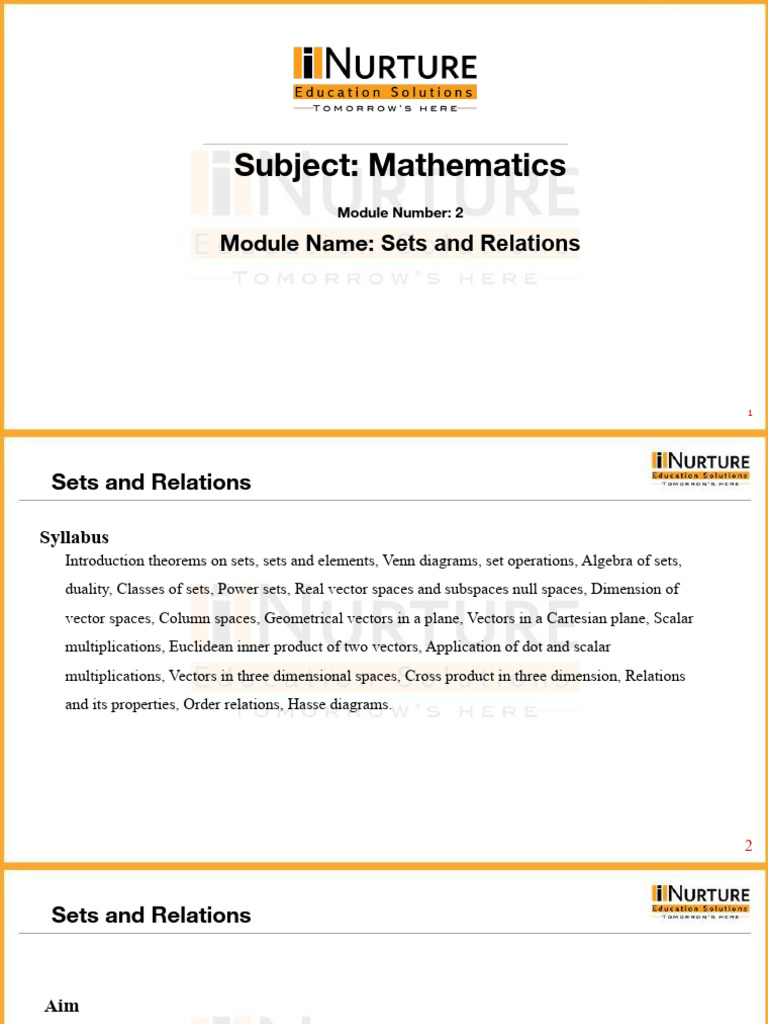 Module 2- Sets & Relations (2).pptx | PDF | Vector Space | Set (Mathematics)